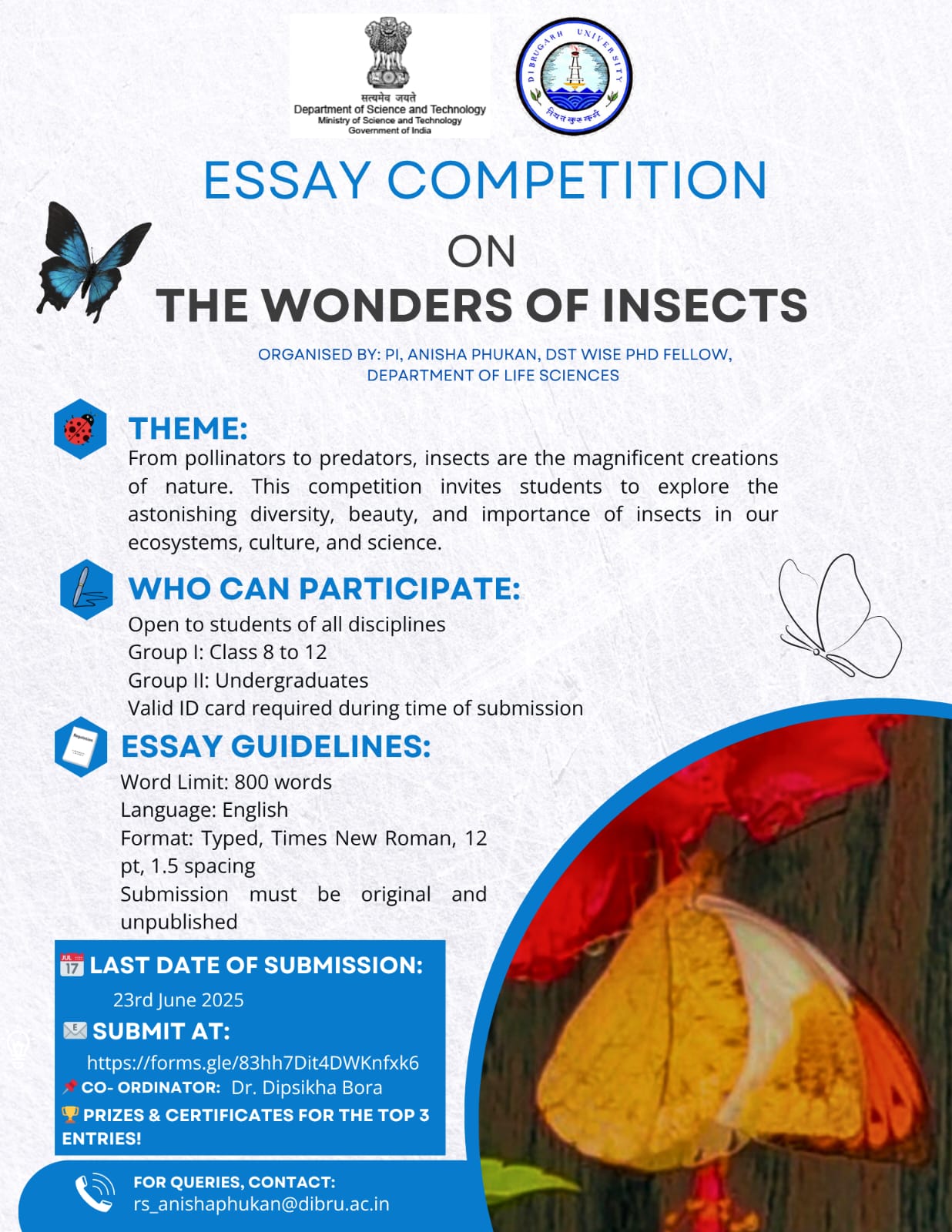 Essay Competition – “The Wonders of Insects” - Insect Week